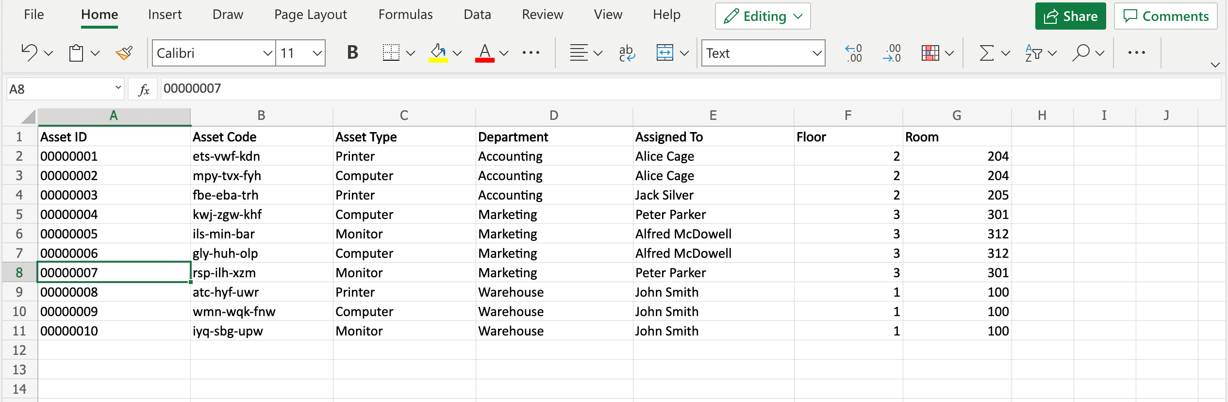 Making Asset Tags from PDF and Excel files