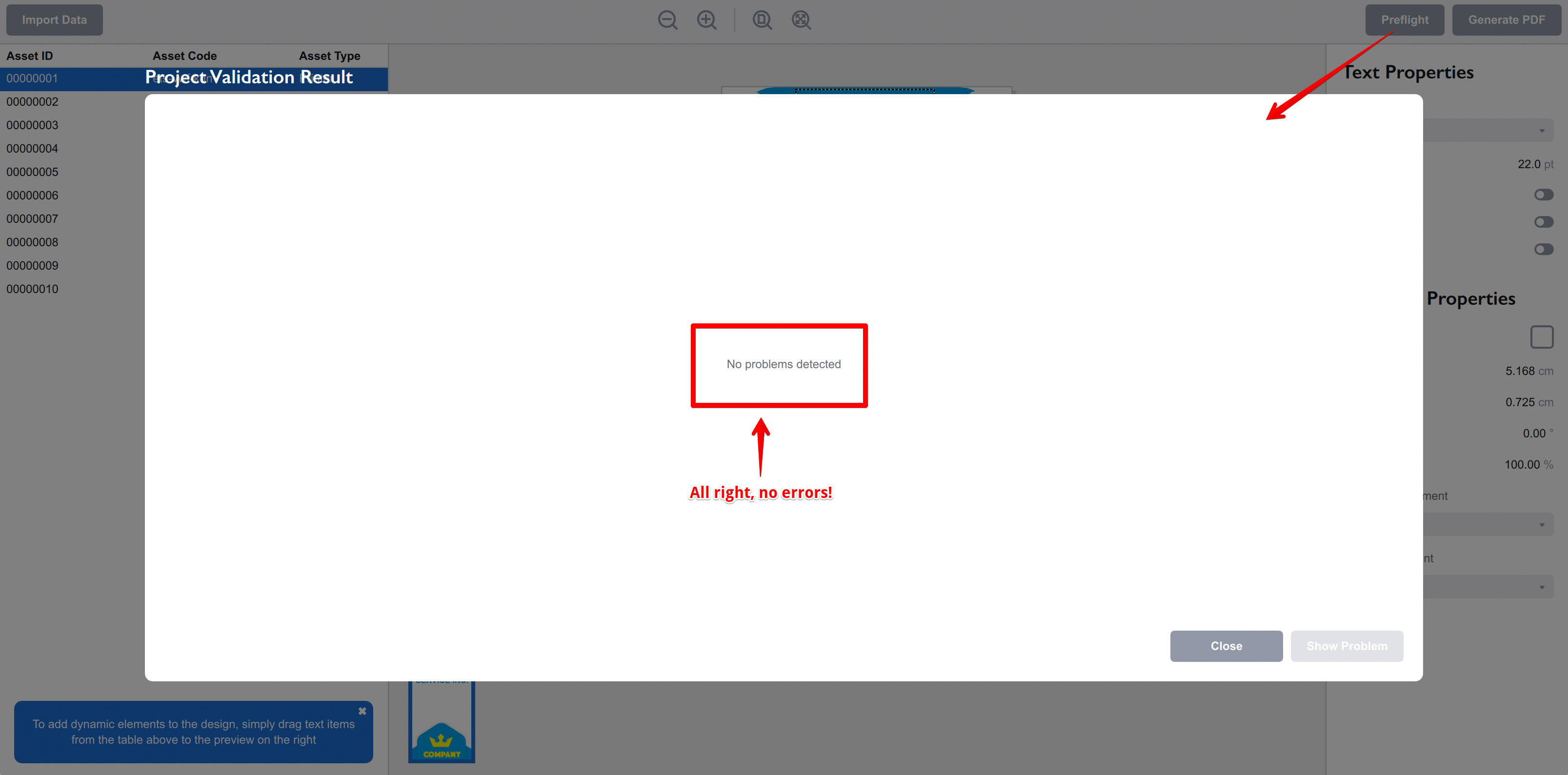 Making Asset Tags from PDF and Excel files
