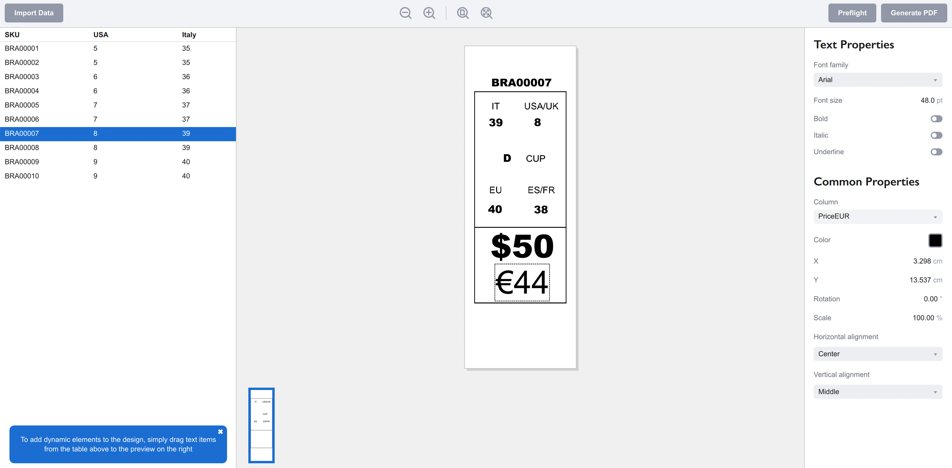 Making Price Tags Using PDF Template And Spreadsheet