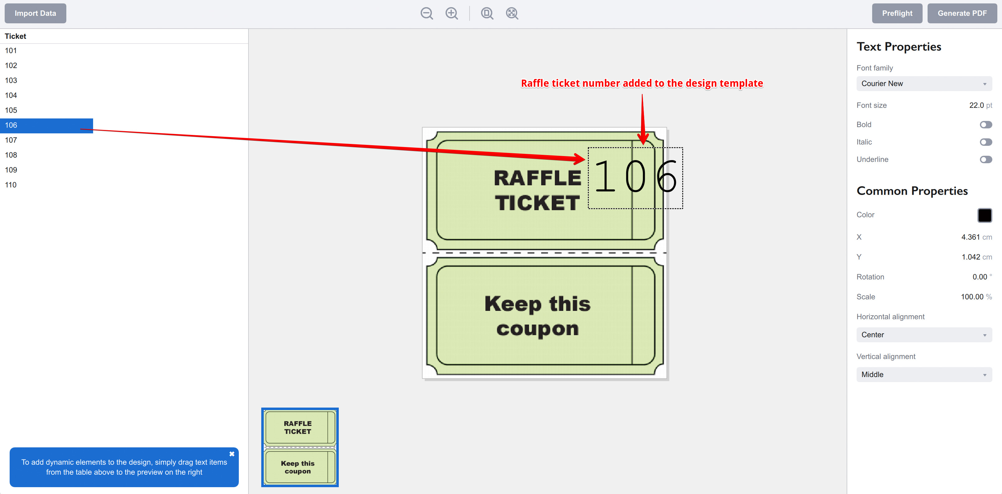 Making Raffle Tickets from PDF and Excel files